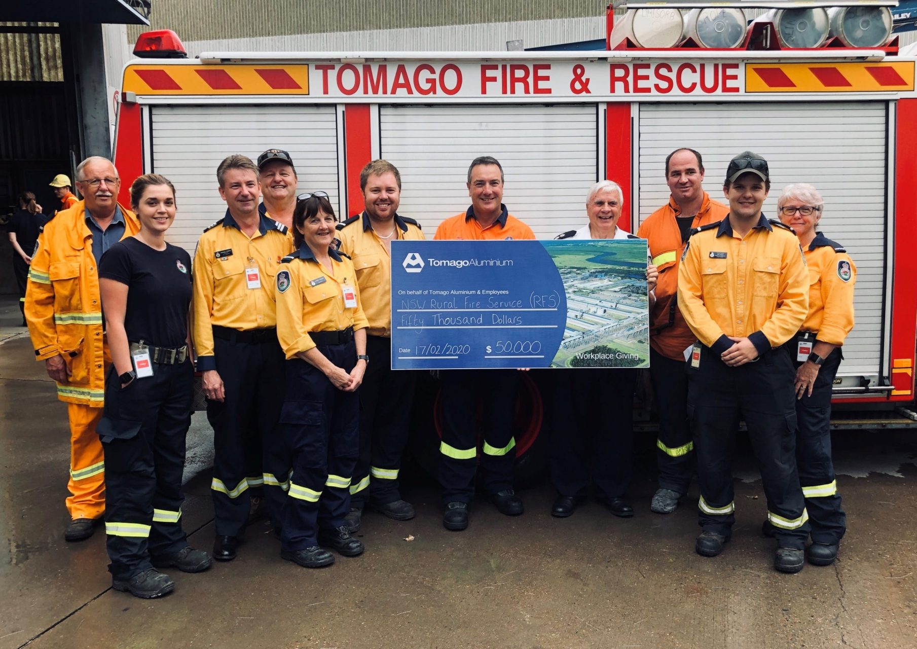 Tomago Donates $50,000 To The RFS: Tomago Aluminium