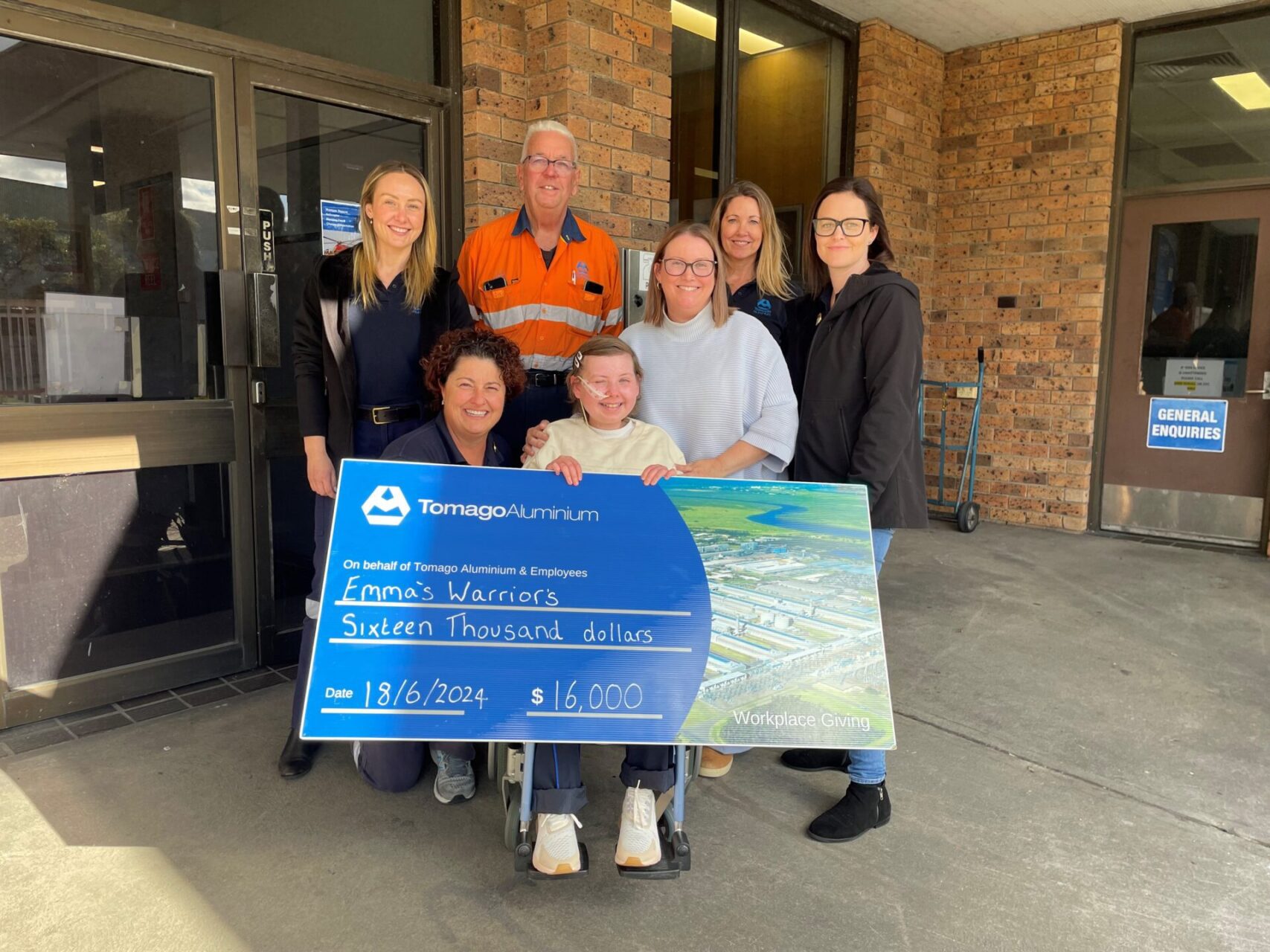 TAC's $16,000 Donation to Emma’s Warriors : Tomago Aluminium